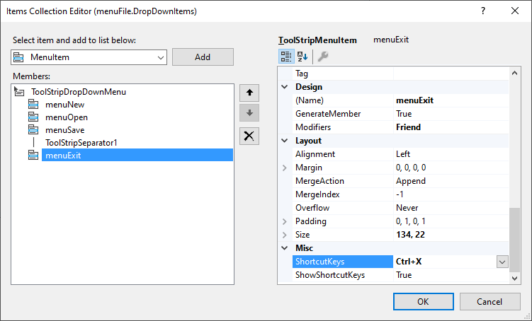 Adding Menus to a Windows Form