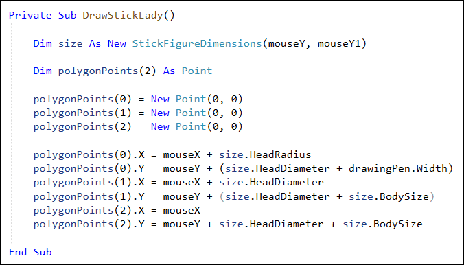 Drawing a stick figure female