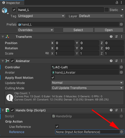 Unity C# Script for Hand Animation